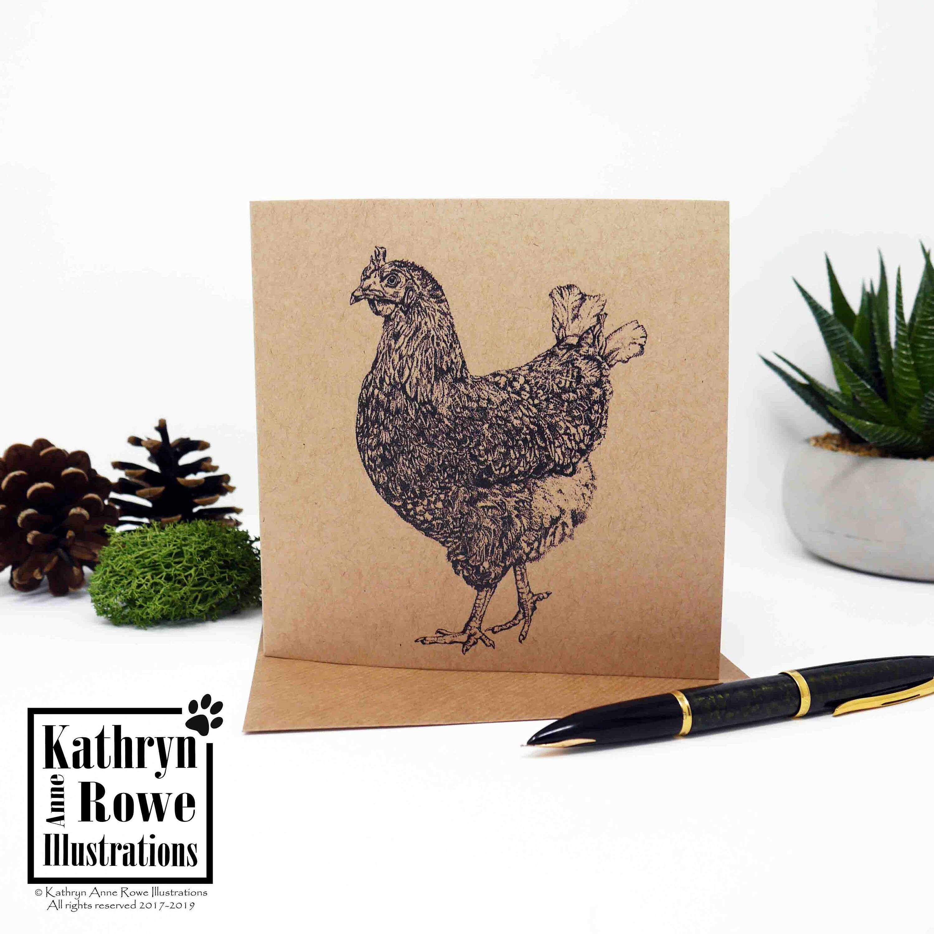 Chicken, Chicken Greeting Card, Hen, Hen Card, Chicken Lover, Chicken ...