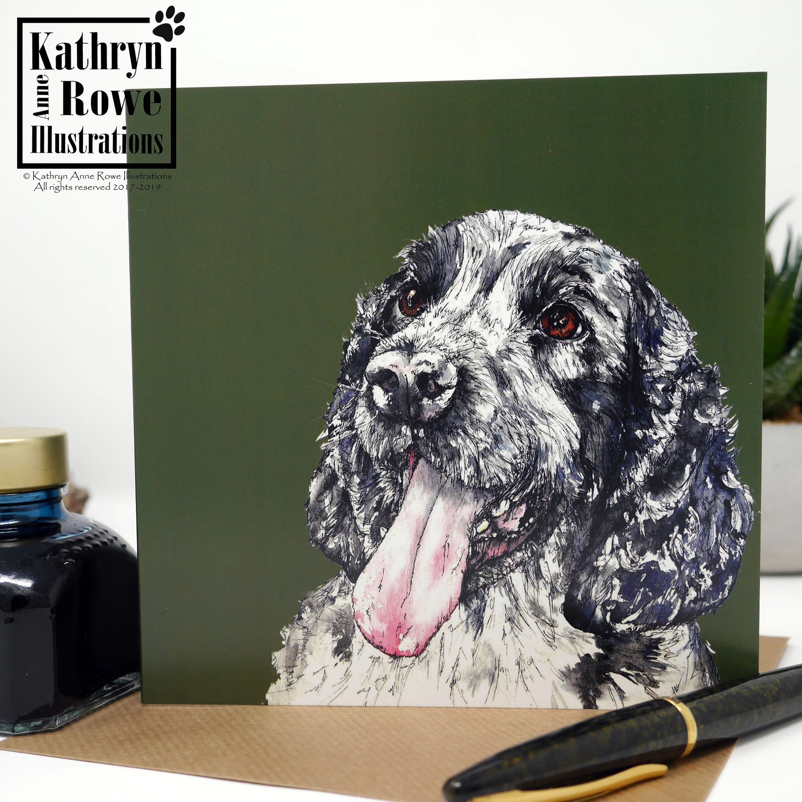 Cocker Spaniel Watercolor Painting Card, Dog Greeting Card - Etsy UK
