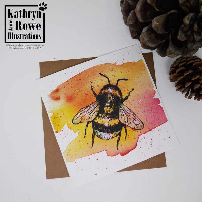 Bee Bumblebee Bee Card Bumblebee Card Wildlife Nature - Etsy UK