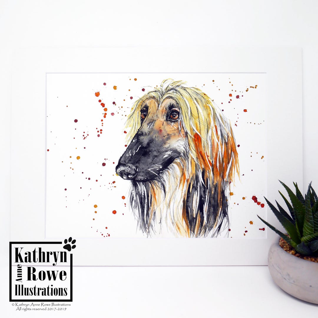 Afghan Hound, Afghan Original Painting, Afghan Hound Gift, Dog Painting ...