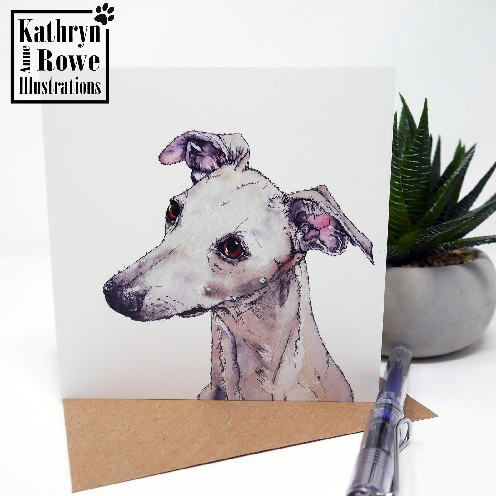 Whippet Greetings Card, Whippet Gift, Whippet Lover, Whippet Present ...