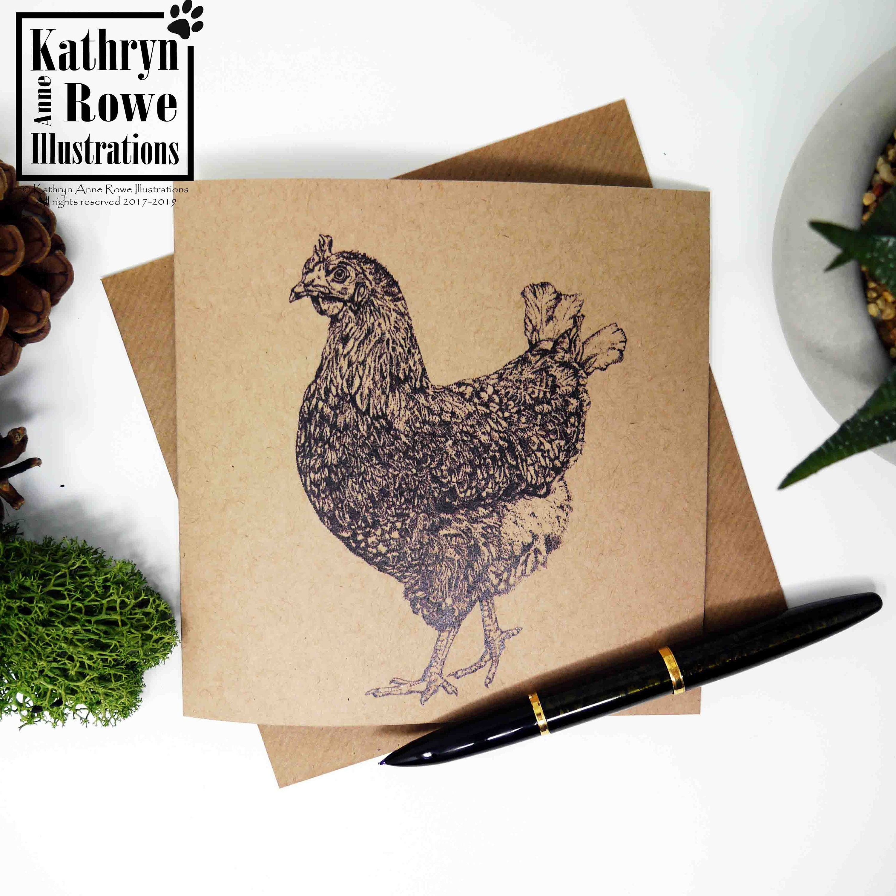 Chicken, Chicken Greeting Card, Hen, Hen Card, Chicken Lover, Chicken ...