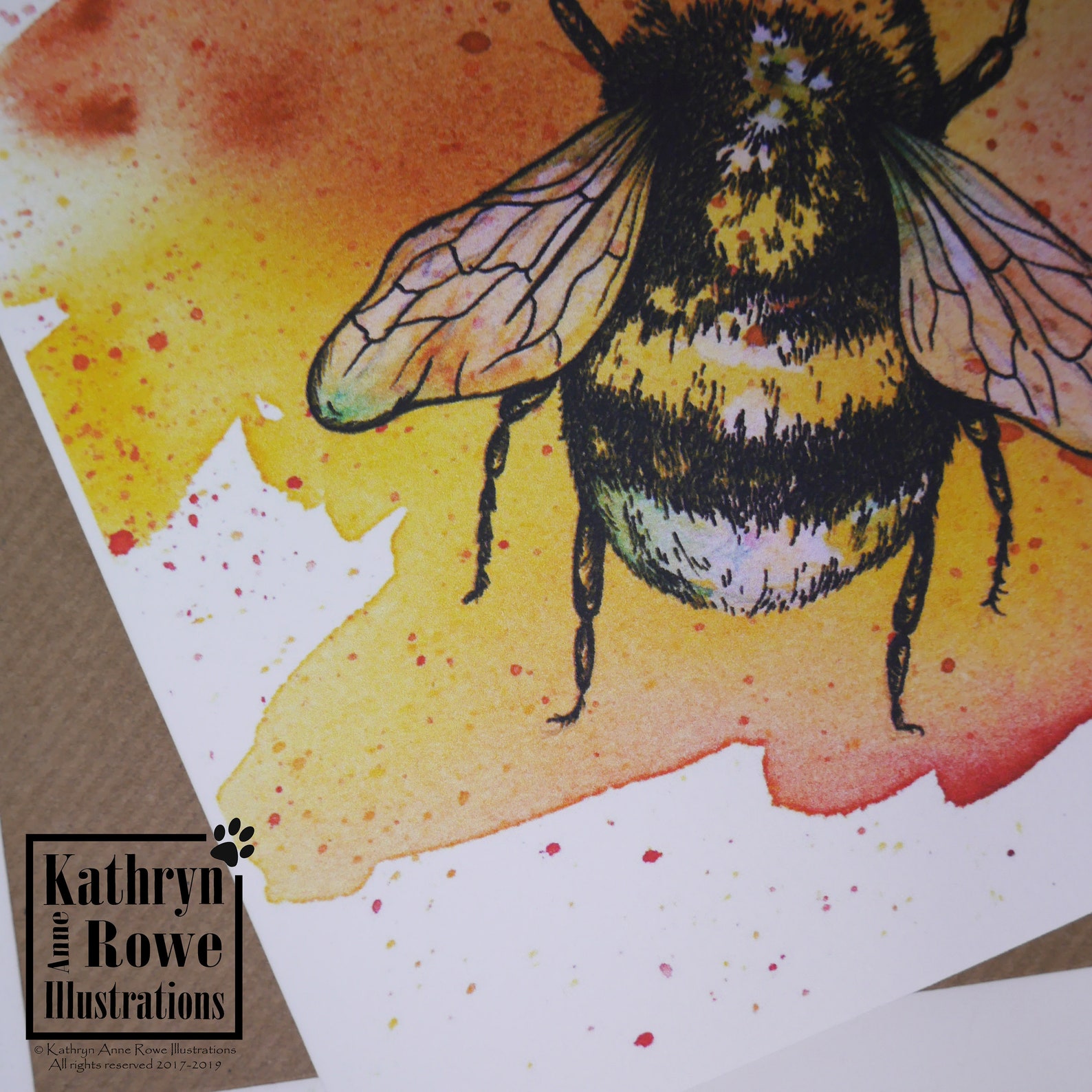 Bee Bumblebee Bee Card Bumblebee Card Wildlife Nature - Etsy UK