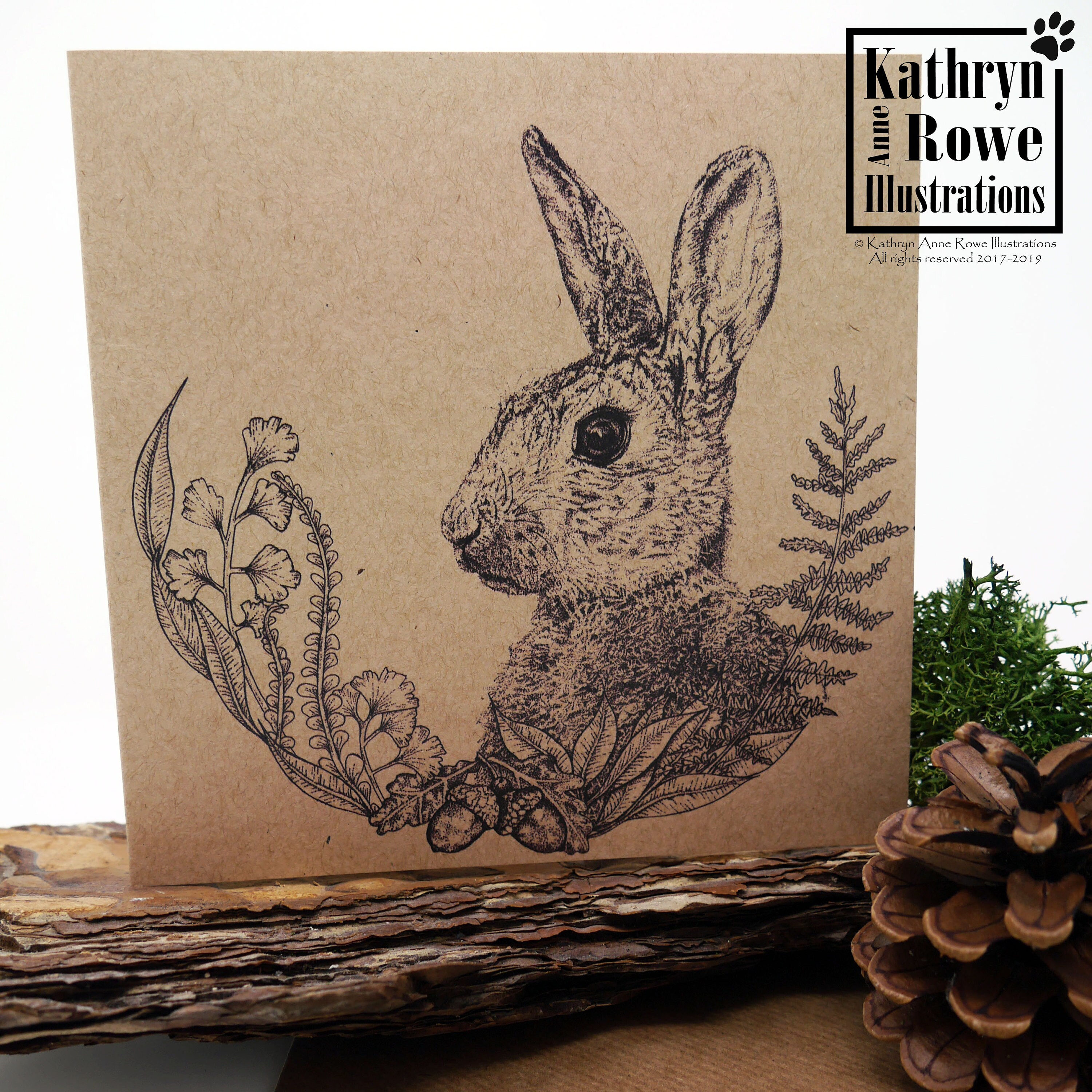 Wild Rabbit Greeting Card, Bertie I Mandala Doodle, Kraft Paper - Etsy UK