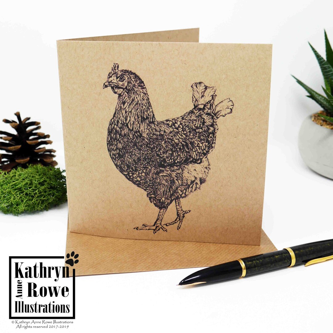 Chicken, Chicken Greeting Card, Hen, Hen Card, Chicken Lover, Chicken ...