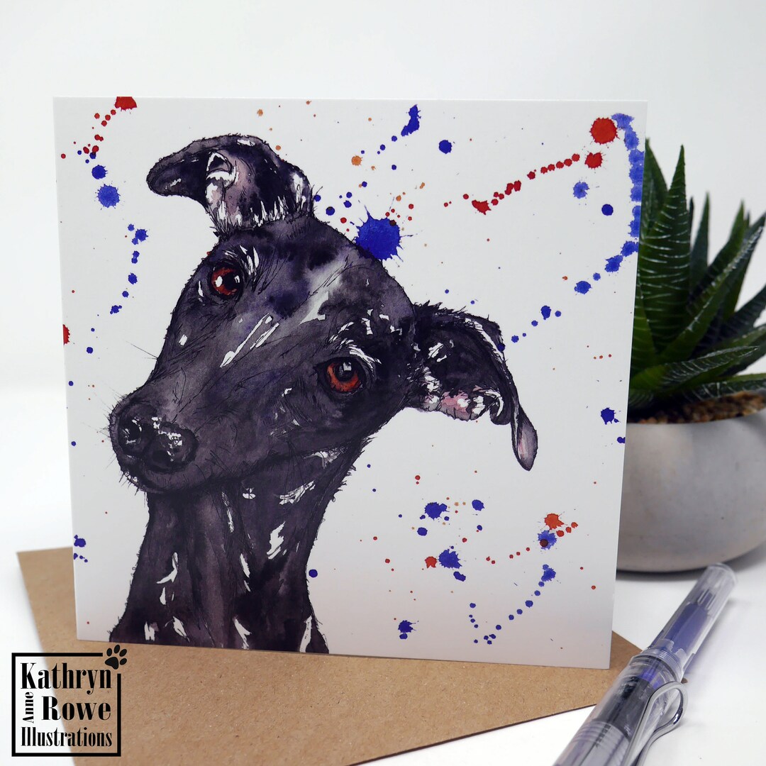 Greyhound, Sighthound, Greyhound Card, Blank Card, Letterbox Gift ...