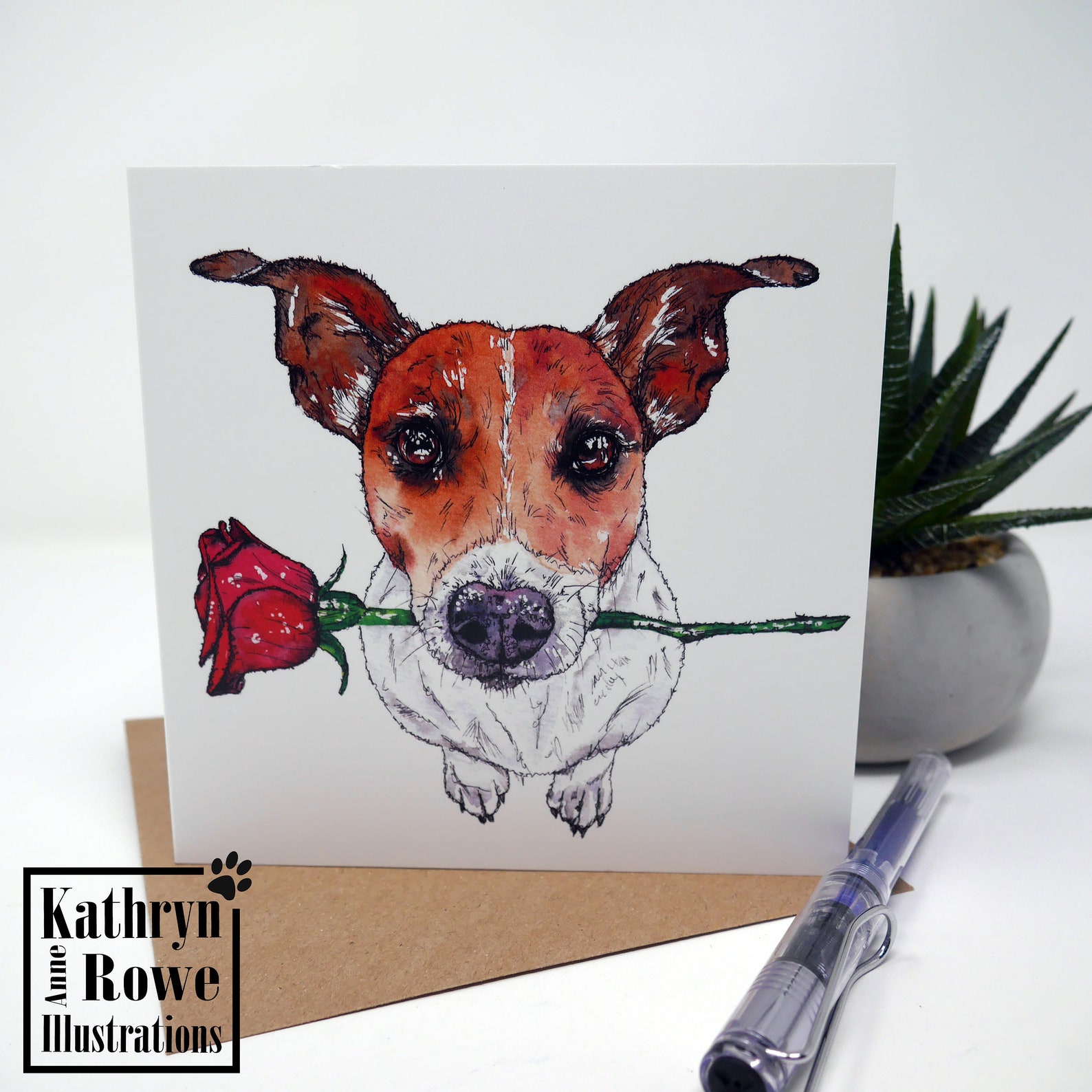 Jack Russell Terrier Greeting Card, Watercolor Dog Art - Etsy UK