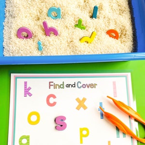 Alphabet Sensory Bin Printable: Preschool Letter Activities (instant ...
