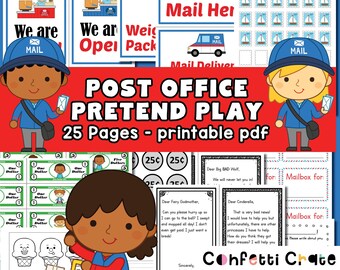 Printable Post Office Set for Children's Pretend Play - Etsy