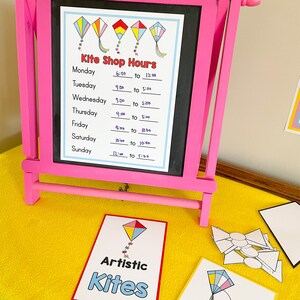 Spring Pretend Play Printables, Kite Shop, Toddler Pretend Play, Summer ...