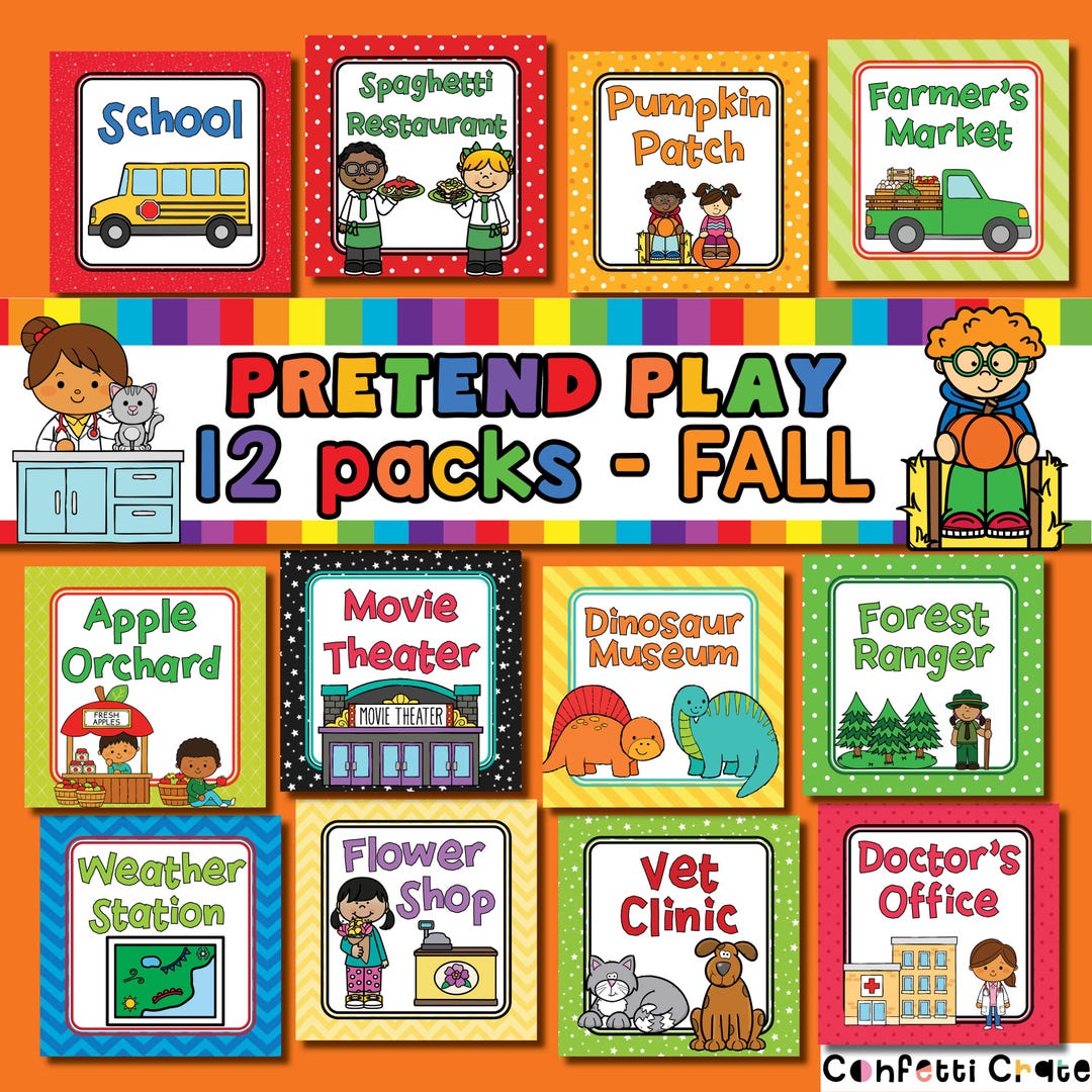 12 Fall Pretend Play Printables, Dramatic Play, Preschool Activities ...