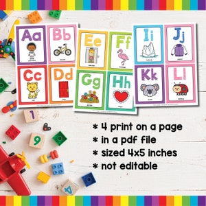 Alphabet Flash Cards Printable for Kids, Abc Flashcards, Alphabet Cards ...