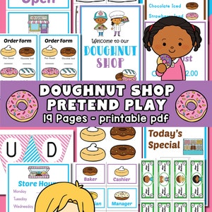 Doughnut Pretend Play Printables, Donut Shop, Donut Dramatic Play ...