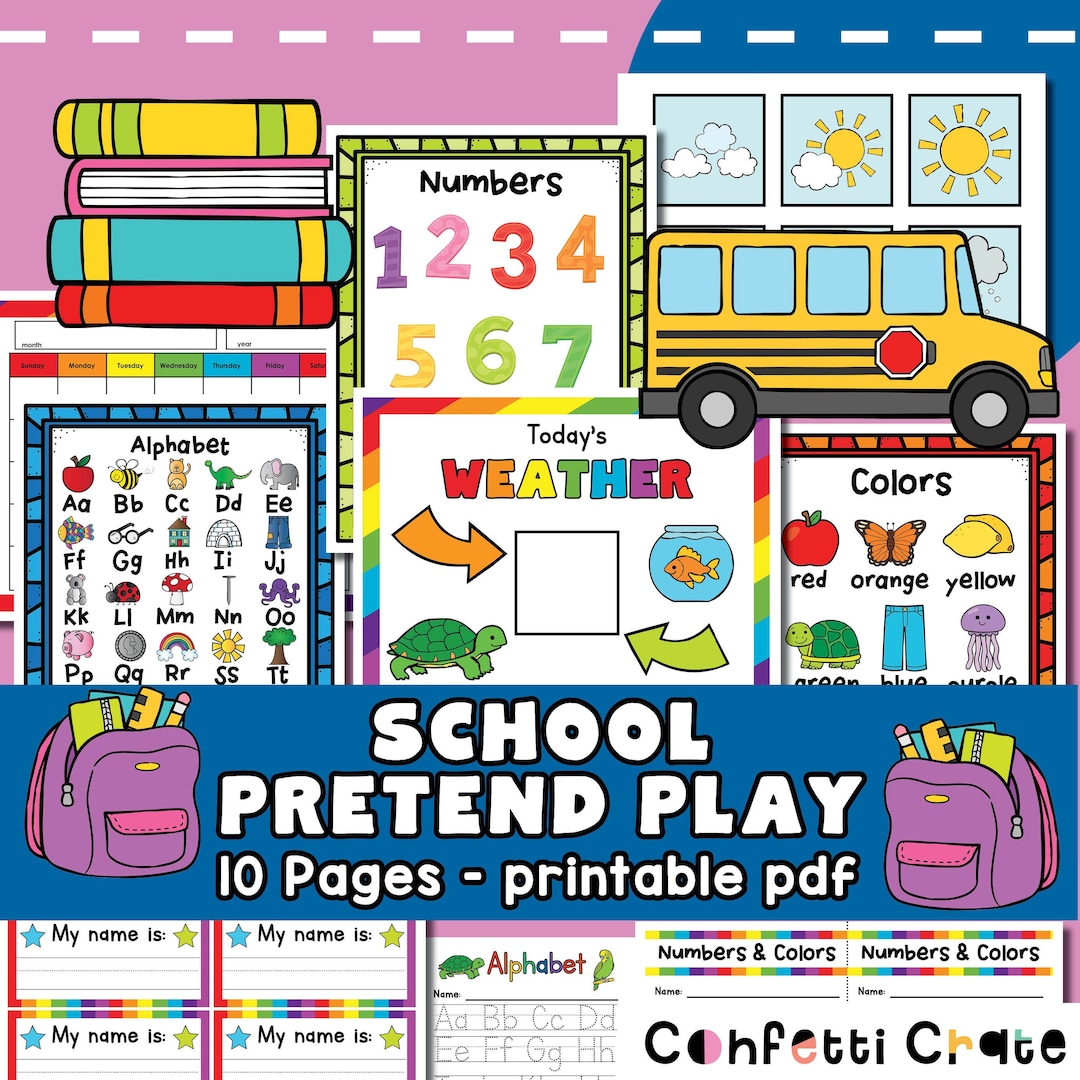 School Pretend Play Printables, Dramatic Play Printables, Kids ...