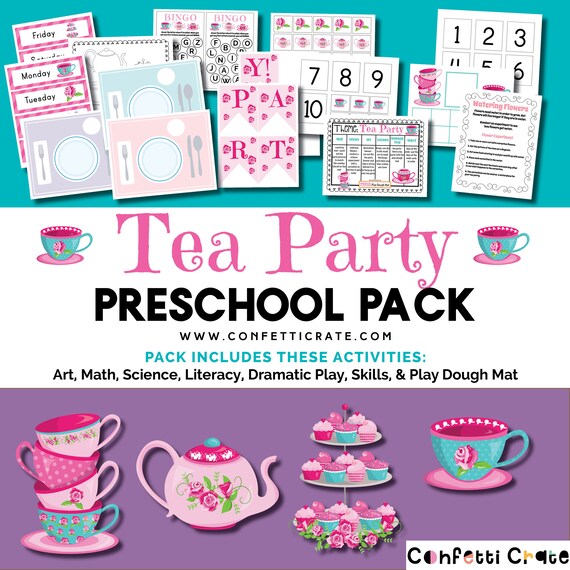 Tea Party Preschool Activities Printable for childcare or | Etsy