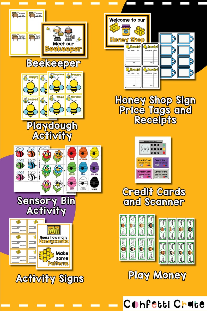 Beekeeper Pretend Play Printables Bees Dramatic Play Bees Etsy