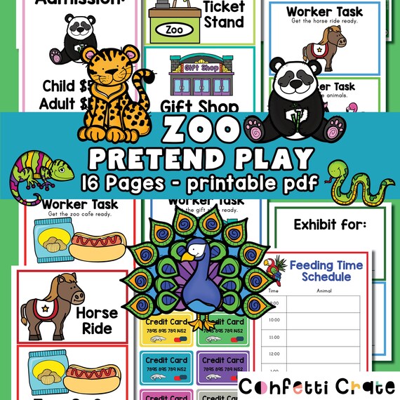 Zoo Pretend Play Printables Zoo Dramatic Play Daycare - Etsy Canada