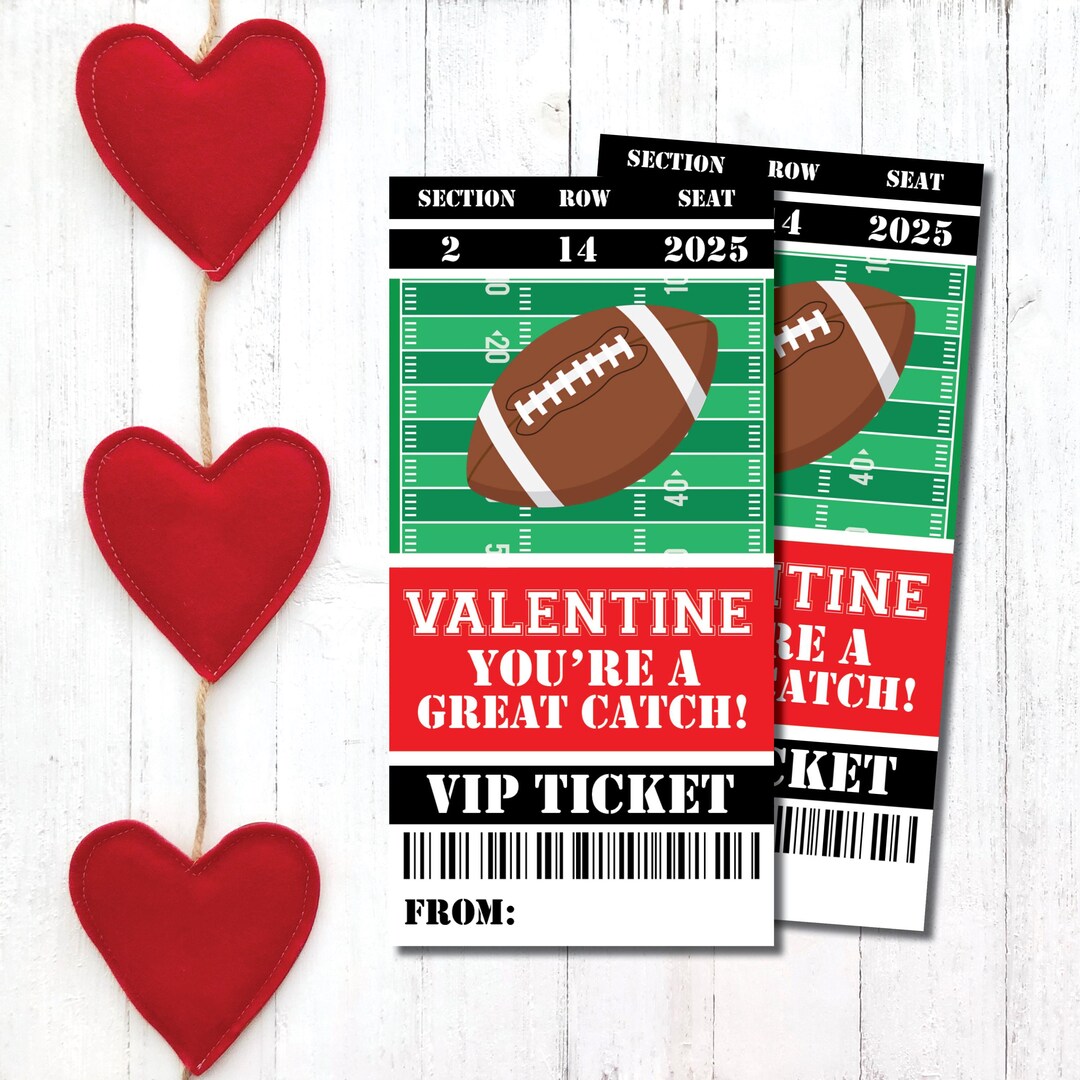 Football Valentine Cards for Kids, Boy Valentines, Sports Valentines ...