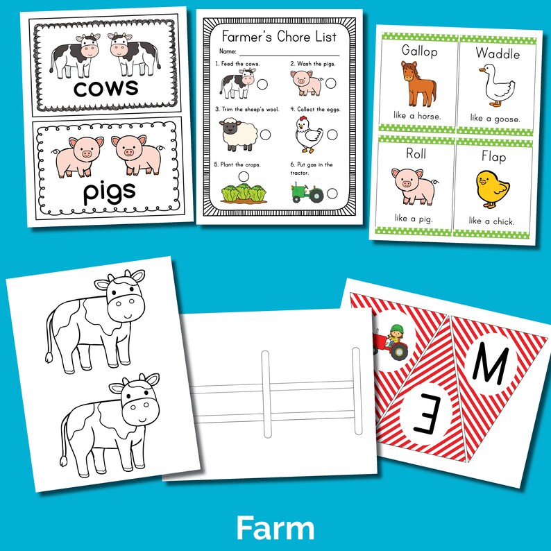 Farm Dramatic Play Printables Activities for Kids Home | Etsy