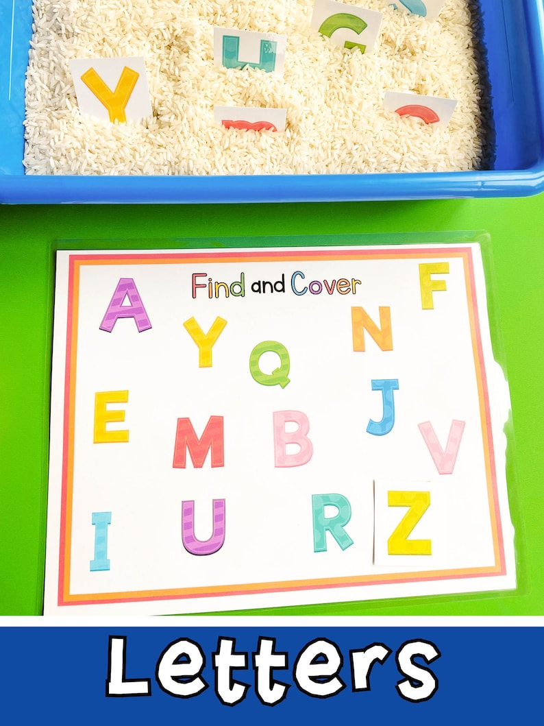 Alphabet Sensory Bin Printable Preschool Activities Toddler - Etsy