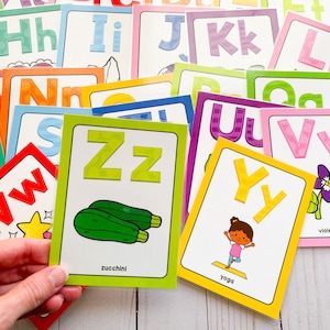 Alphabet Flash Cards Printable for Kids, Abc Flashcards, Alphabet Cards ...