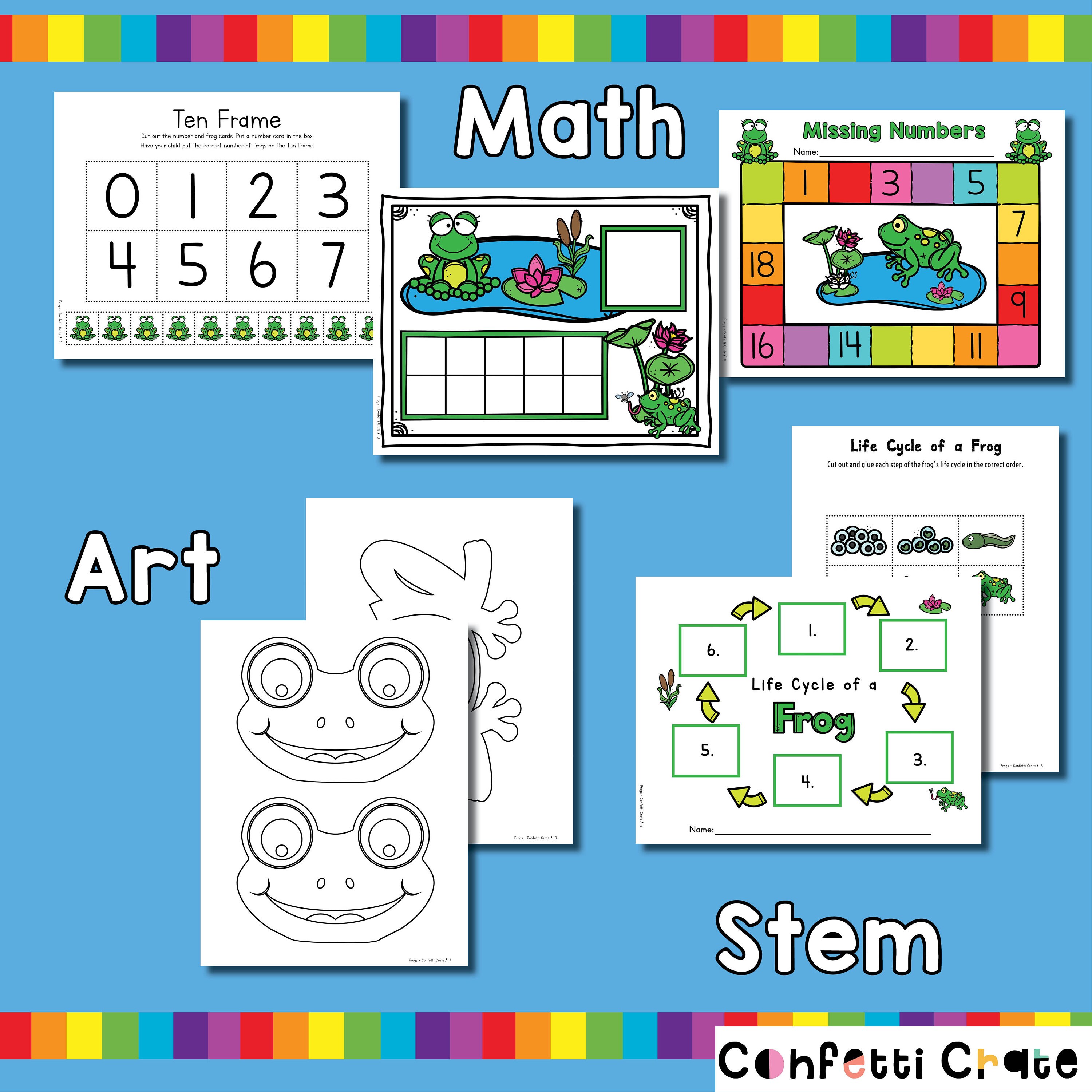 Frogs Preschool Curriculum Printables Pond Activities - Etsy