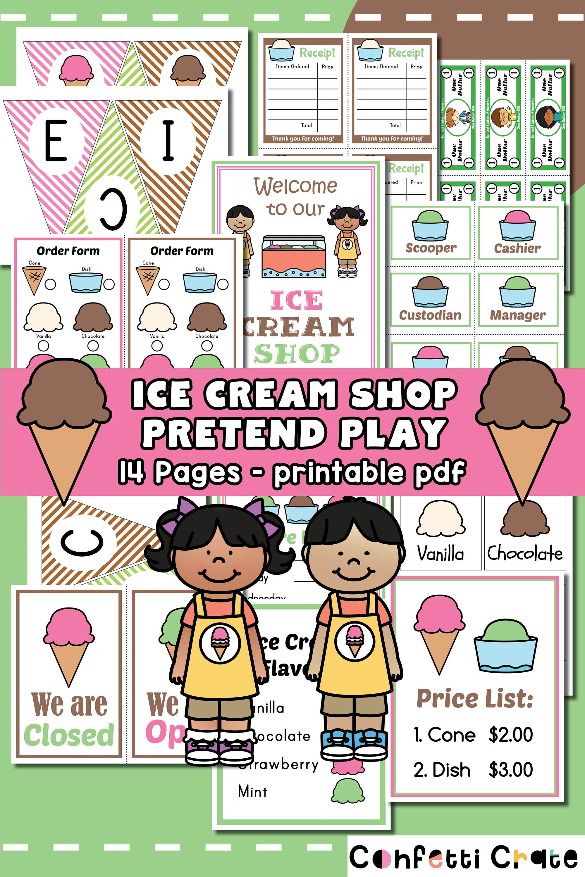 Ice Cream Shop Pretend Play Printables Ice Cream Kids Play - Etsy Australia