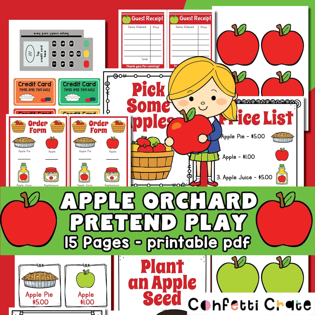 Apple Orchard Pretend Play Printables for Kids, Preschool Activities ...