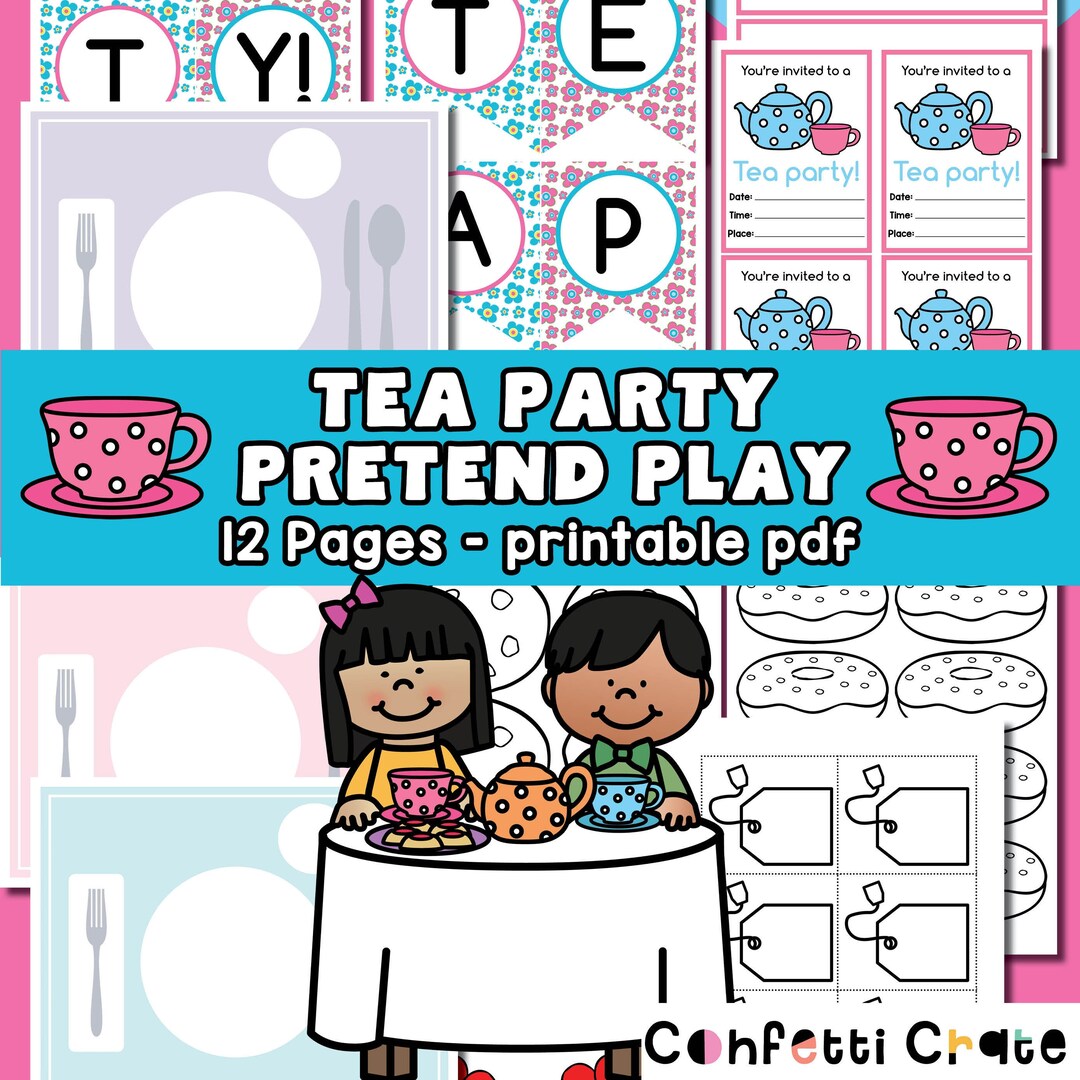 Tea Party Pretend Play Printables, Tea Party Dramatic Play, Toddler ...