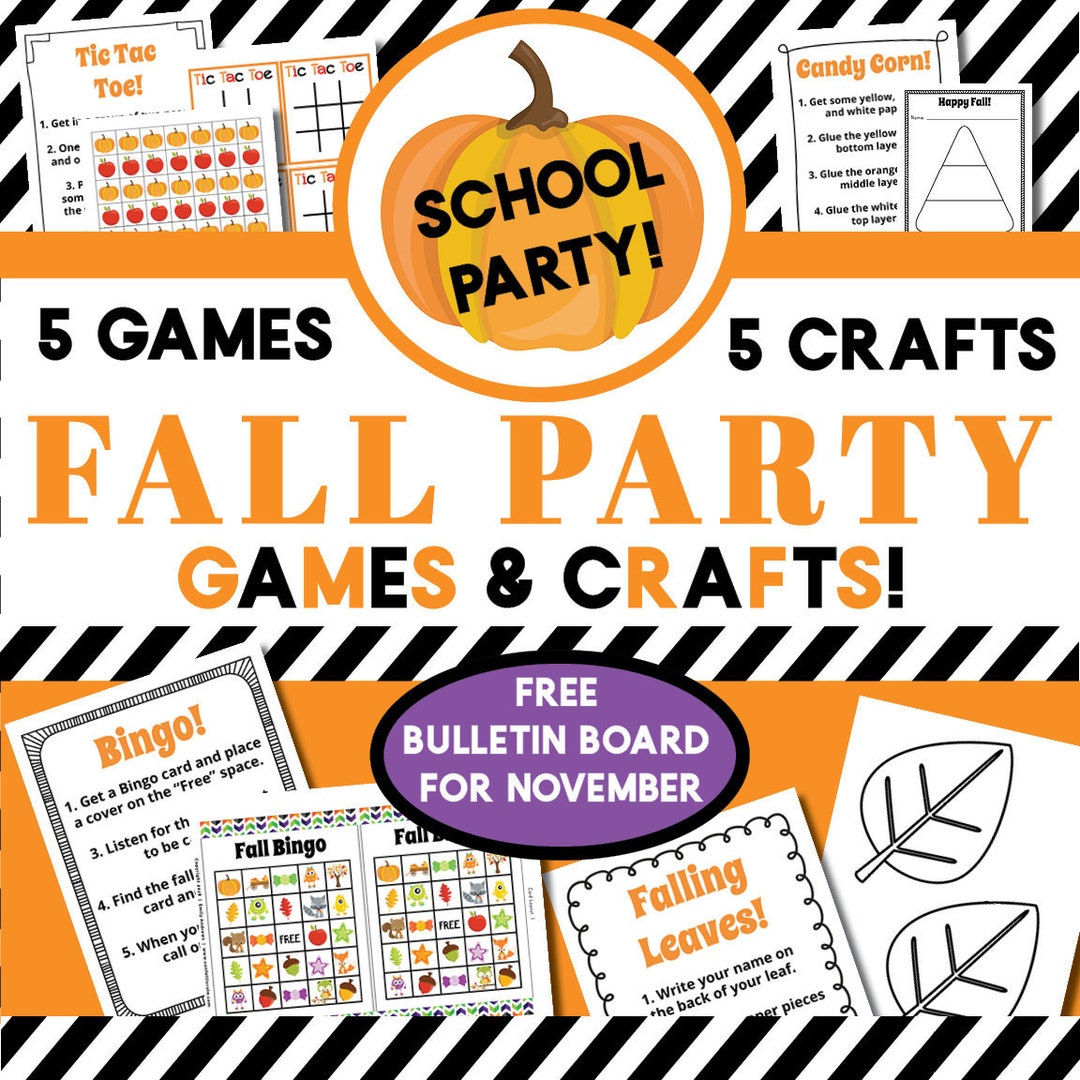 Halloween or Fall Classroom Party Printables, School Fall Party Crafts ...