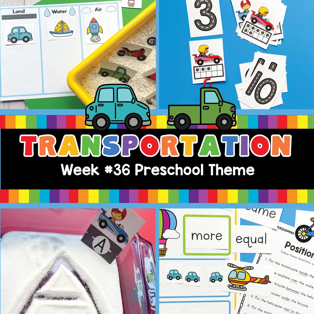 Transportation Preschool Curriculum, Vehicles Activities, Cars Theme ...