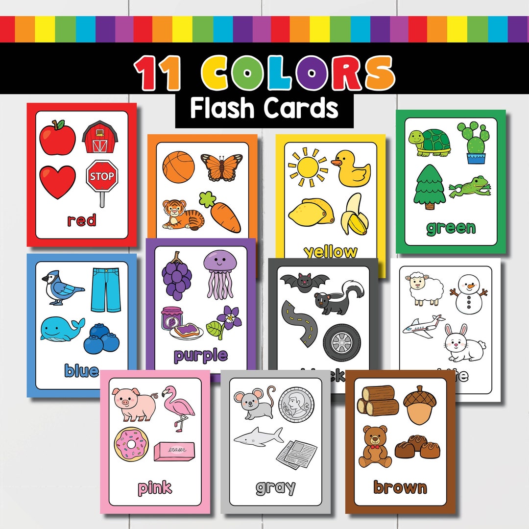 Colors Flashcards for Kids Printable, Educational Activities, Flash ...