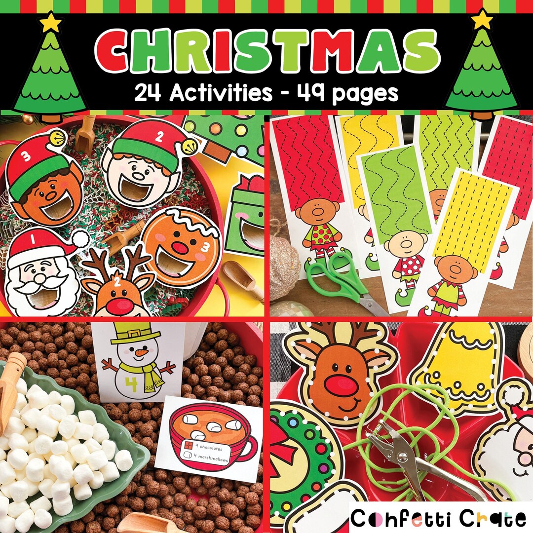 Christmas Activities for Preschoolers and Toddlers, Sensory Bin, Fine ...