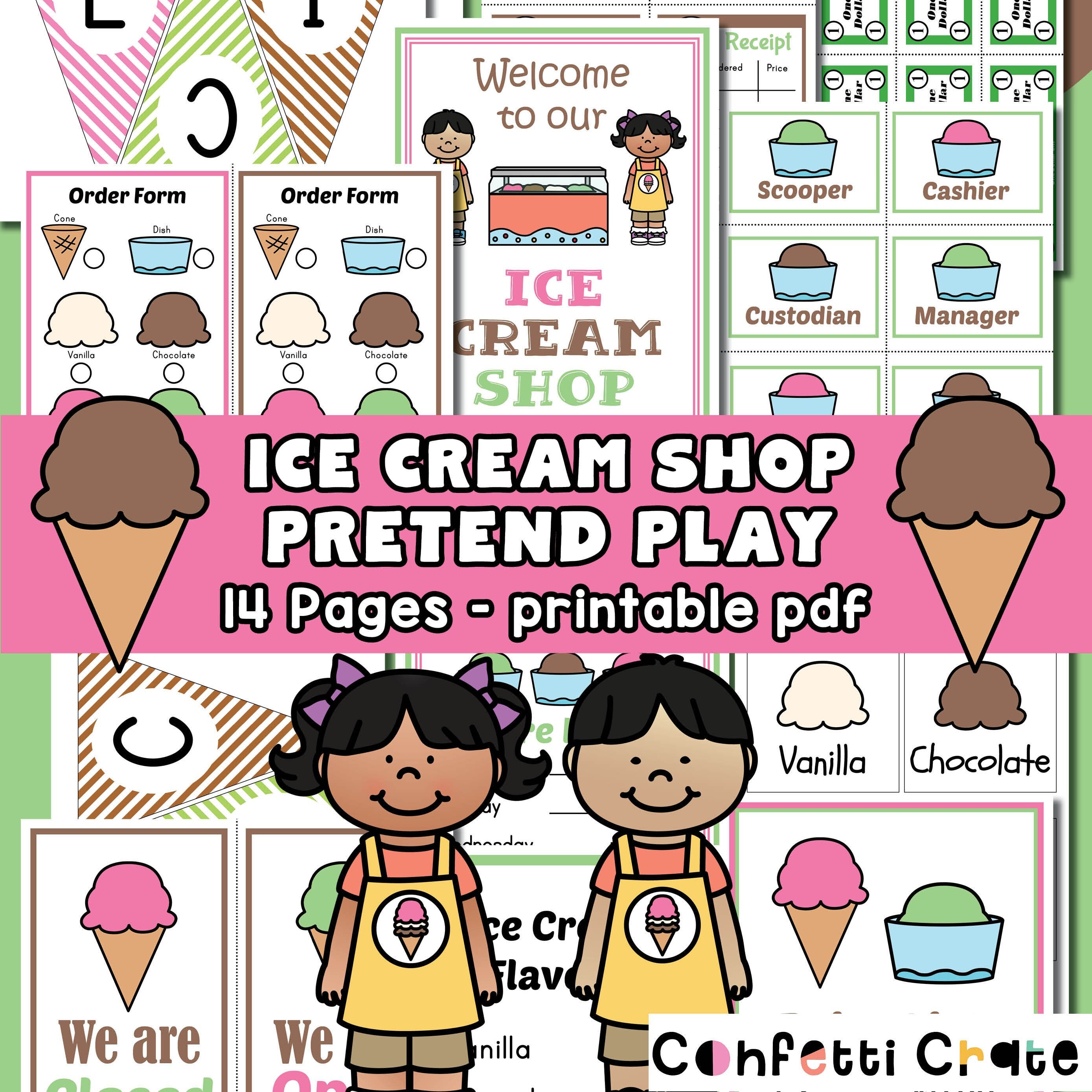 Ice Cream Shop Pretend Play Printables Ice Cream Kids Play - Etsy Australia