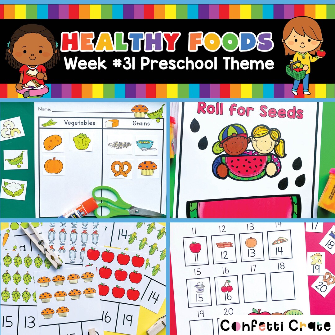 Healthy Foods Preschool Curriculum Printables, Preschool Food ...