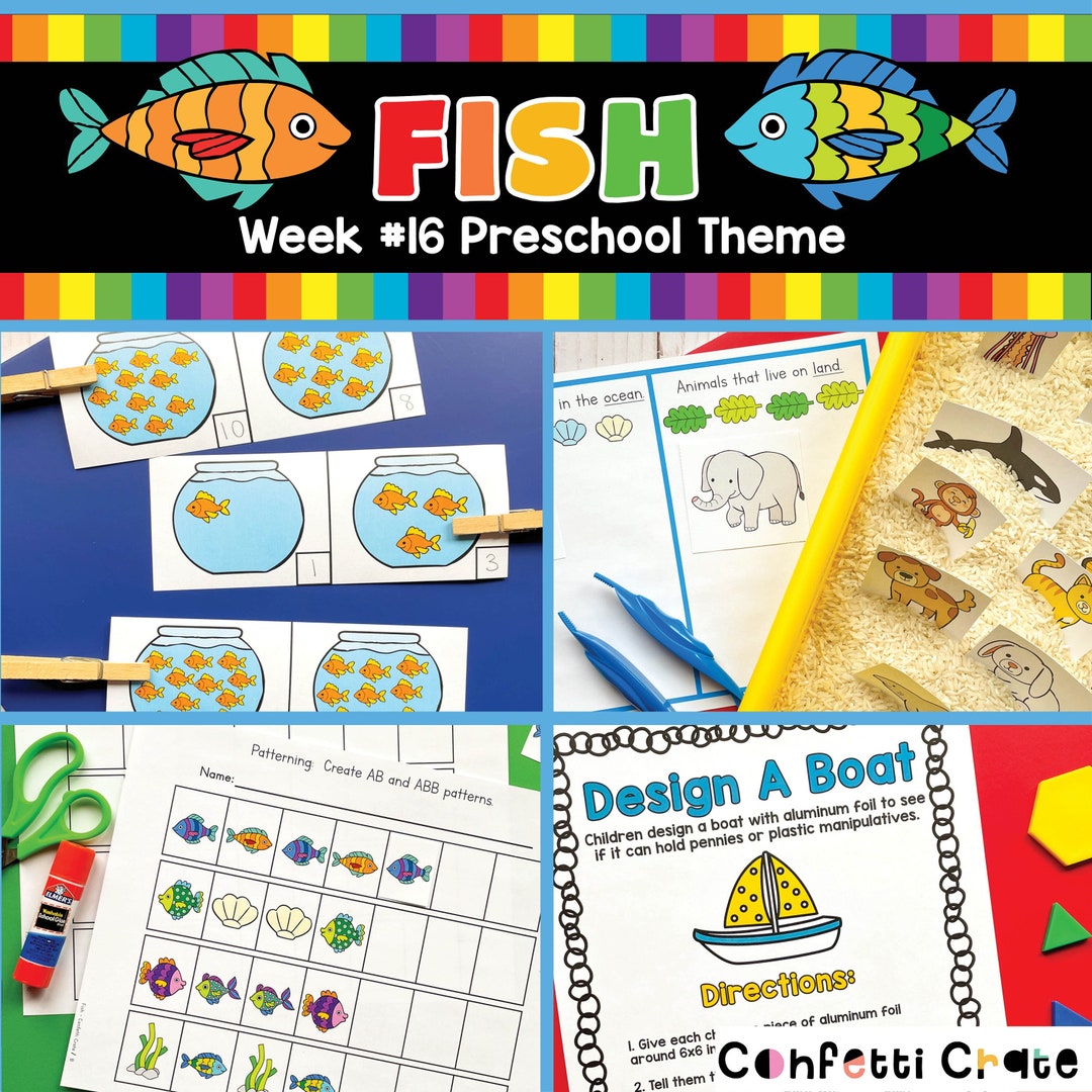 Fish Preschool Curriculum Printables, Ocean Theme, Fishing Activities ...