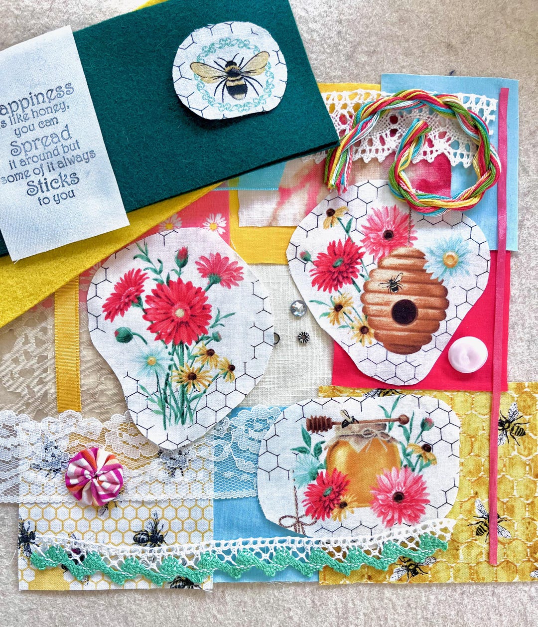 DIY Needlebook Kit Bees Make Your Own Slowstitch Handsew Honeybees - Etsy