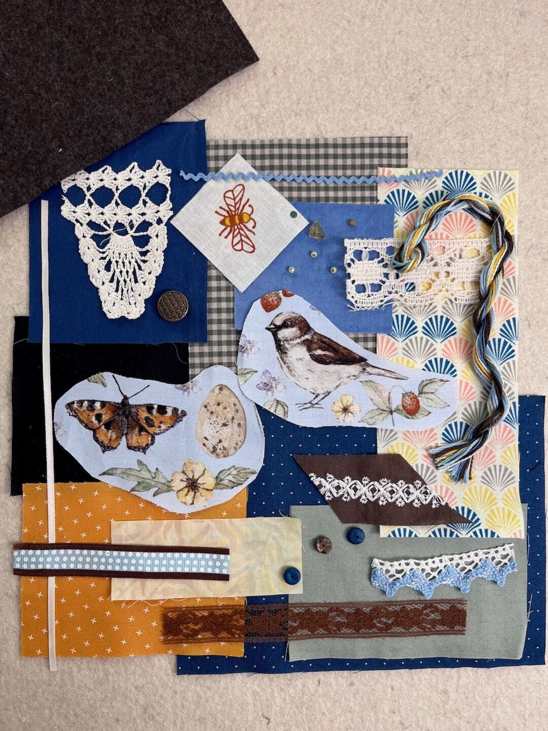 DIY Sparrow and Butterfly Needlebook Kit Make Your Own Slowstitch ...