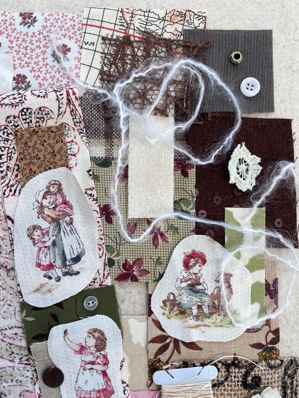 Snippet Spool Slow Stitch Kit Children Pack Roll Mixed Media Collage ...
