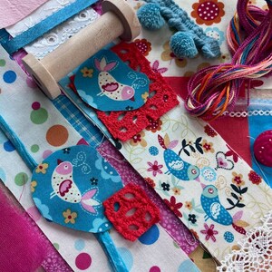 Snippet Spool Bright Birds Slow Stitch Kit Pack Roll Mixed Media ...