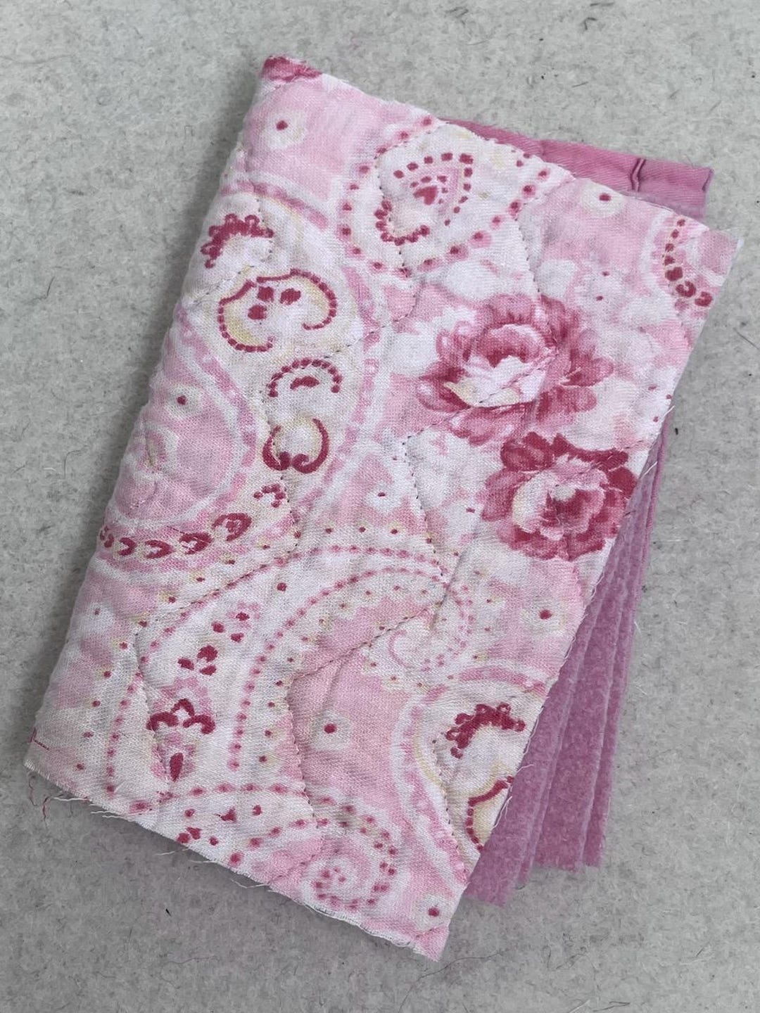 Vintage Pink Cutter Quilt Felt Wool Journal for Slow Stitch & Junk ...