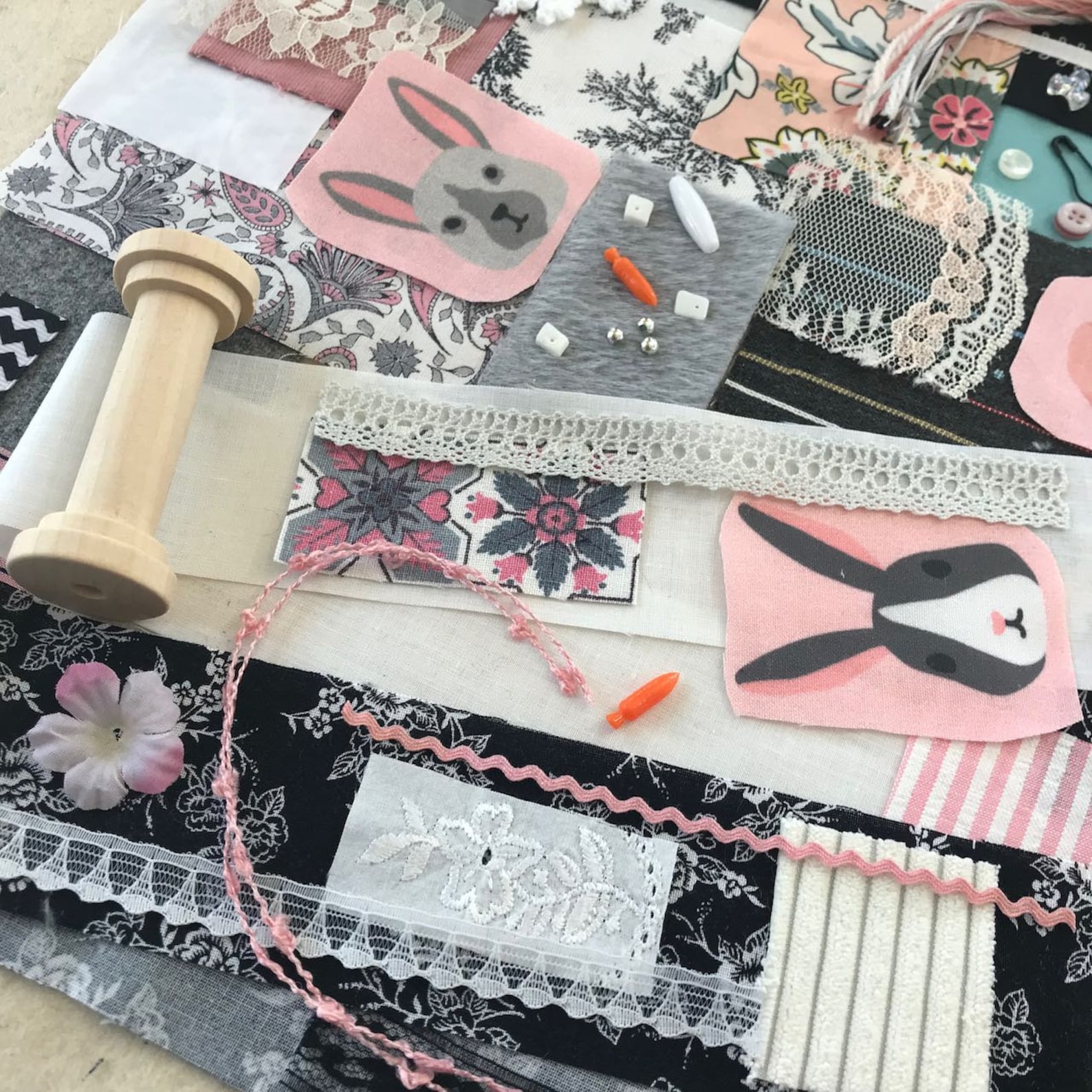 Snippet Roll Rabbit Slow Stitch Kit Easter Spool Pack Mixed - Etsy