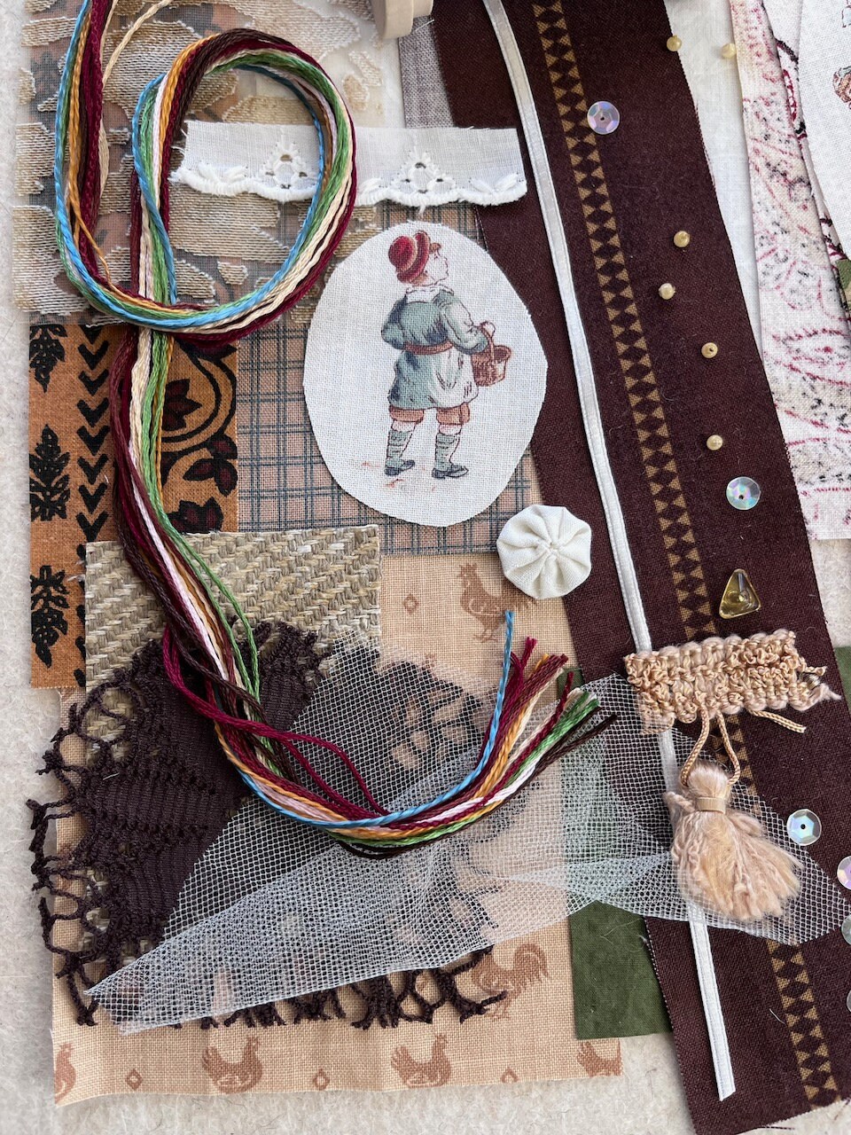 Snippet Spool Slow Stitch Kit Children Pack Roll Mixed Media Collage ...