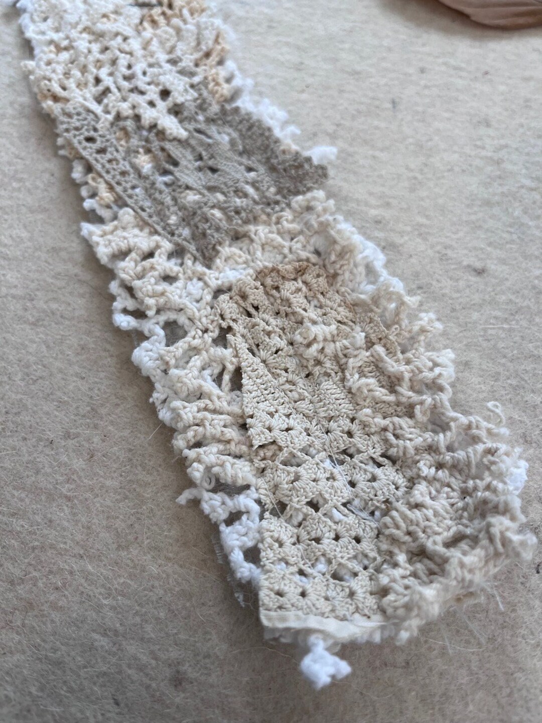 Completed Lace Snippet Roll Collage Spool Bobbin 1 - Etsy