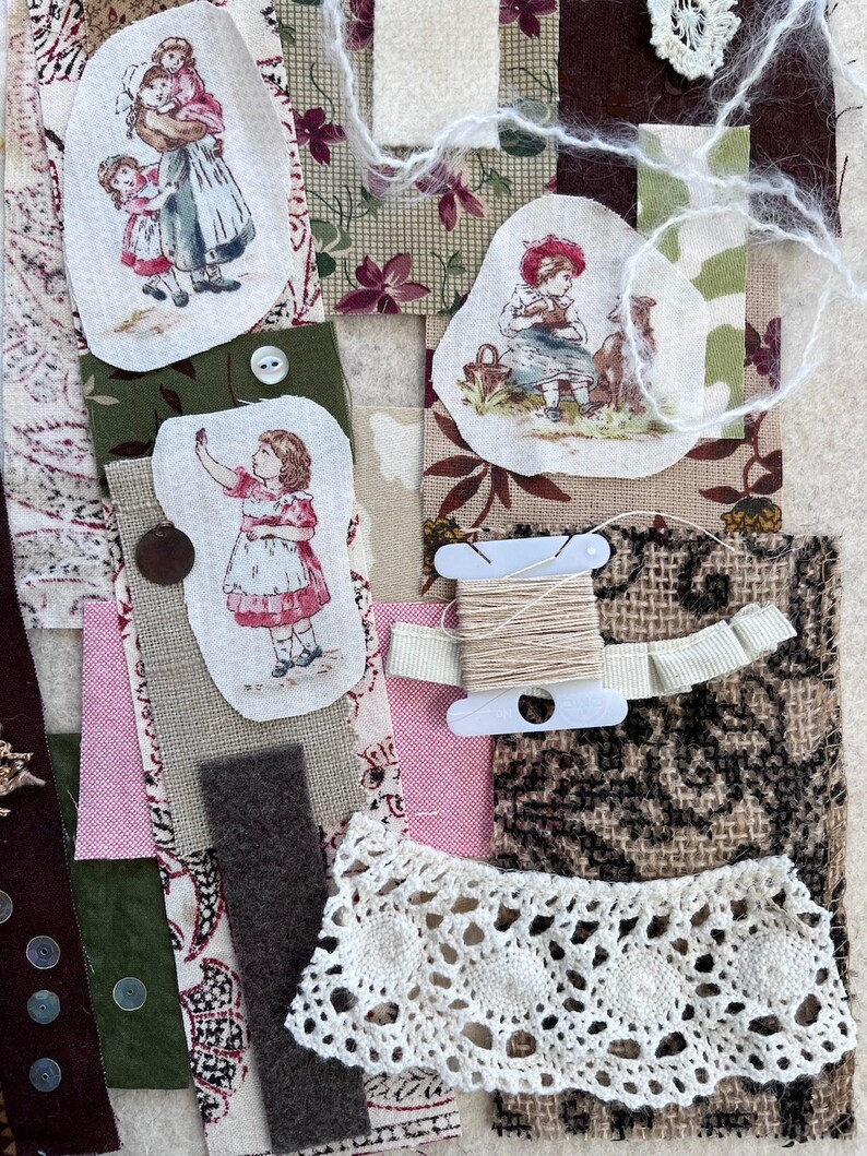 Snippet Spool Slow Stitch Kit Children Pack Roll Mixed Media Collage ...