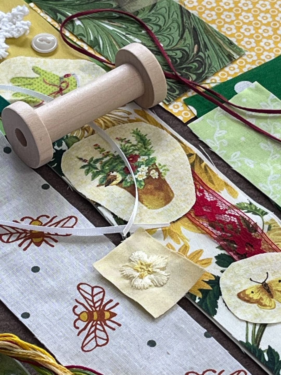 Garden Tools Shovel Snippet Spool Slow Stitch Kit Pack Roll Mixed Media ...