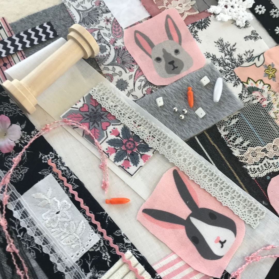 Snippet Roll Rabbit Slow Stitch Kit Easter Spool Pack Mixed Media ...