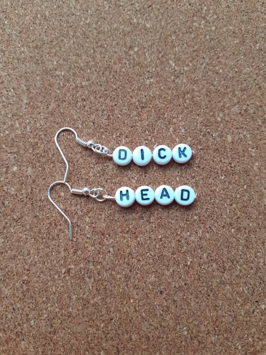 Letter Bead Dangle Earrings, Quirky Earrings, Silver Earrings, Letter ...