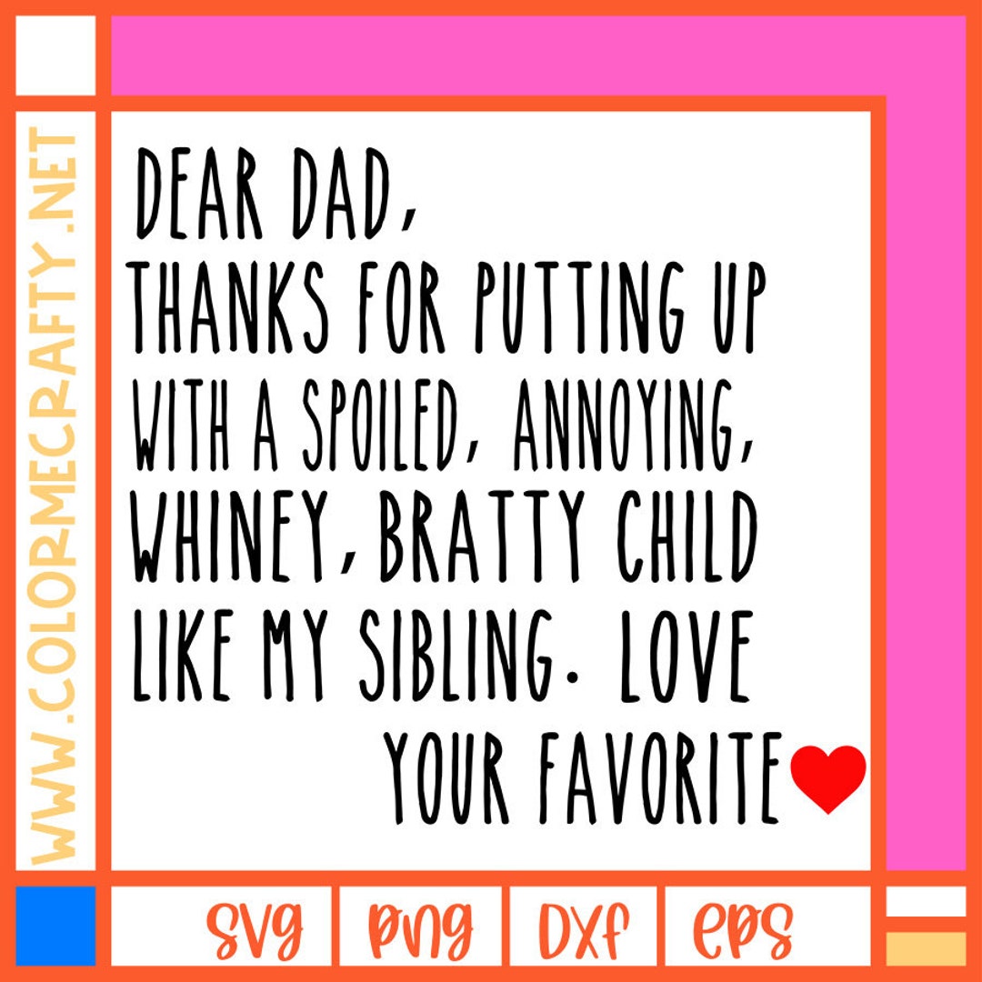 Dear Dad SVG - Etsy