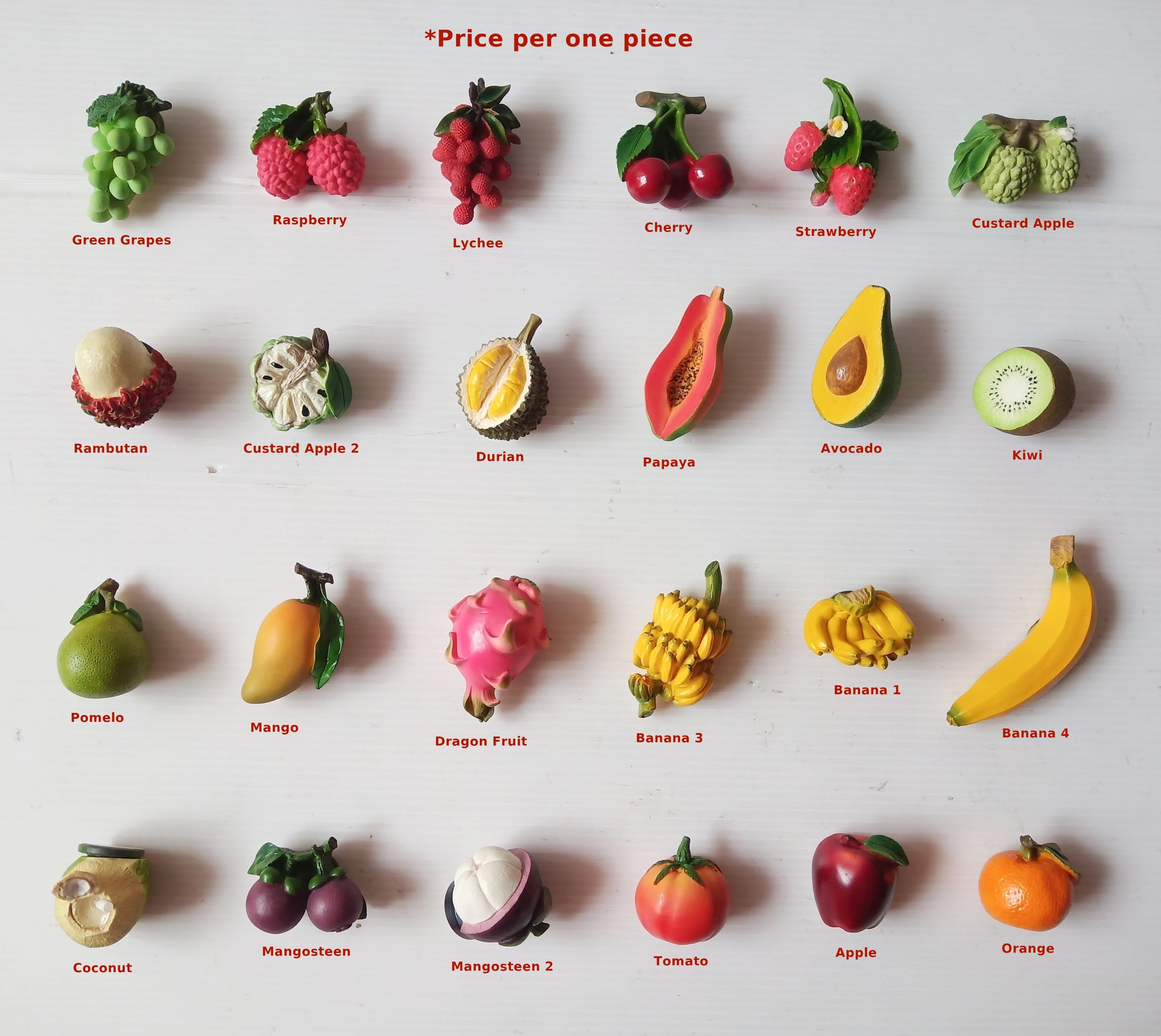 Vibrant and Fun, Fruit Models Decor for Your Refrigerator or Metal ...